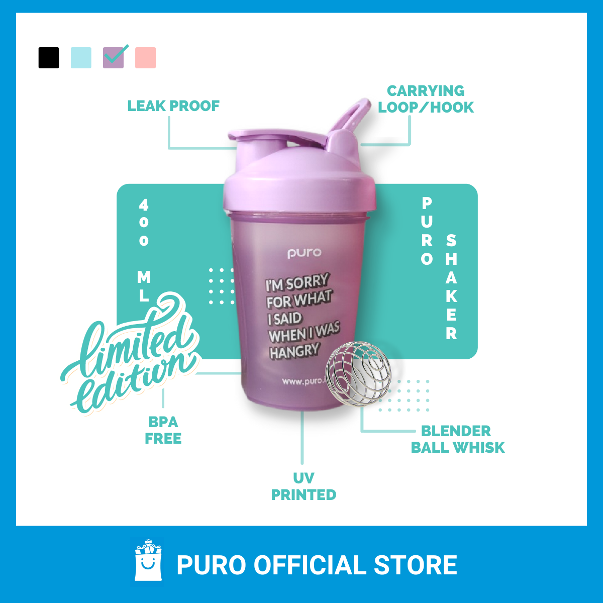 Jual Limited Edition Puro Shaker Botol 400ml di Seller PURO NUTRITION ...