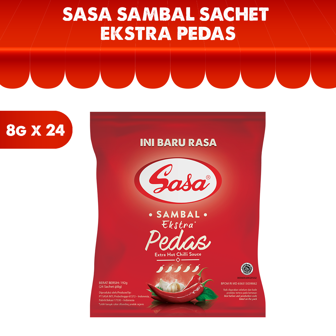 Promo Sasa Sambal Ext Hot Sachet [8 Gr X 24 Pcs] Diskon 16% Di Seller ...