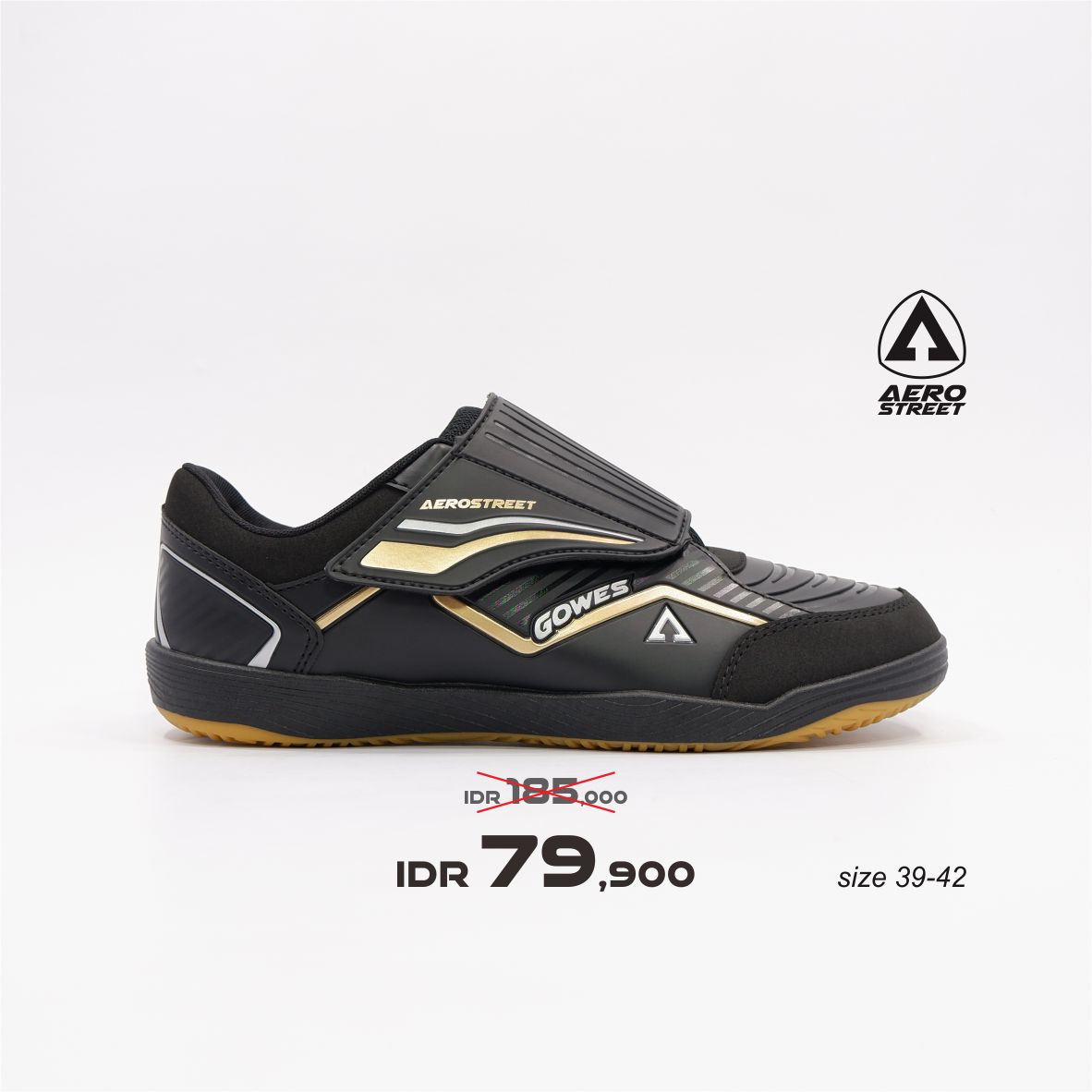 Jual Aerostreet 39-42 Gowes-V Hitam Emas - Sepatu Sneakers Casual Sport ...