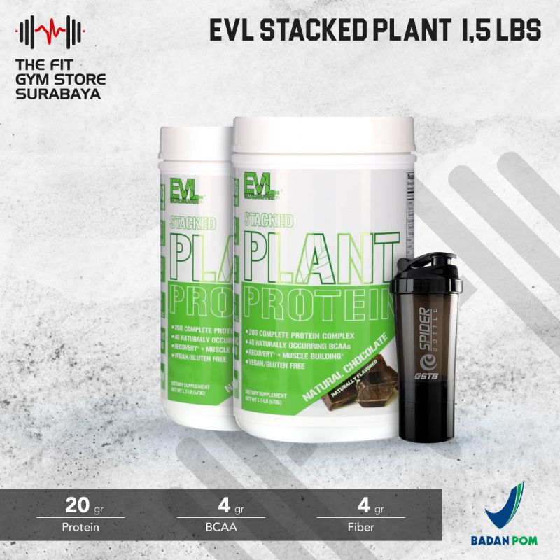Jual EVL Stacked Plant Protein 1.5 Lbs Evlution Nutrition Whey Protein ...