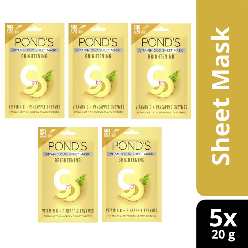 Promo POND'S Vitamin C + Pineapple Enzymes Sheet Mask 20 g Multipack ...