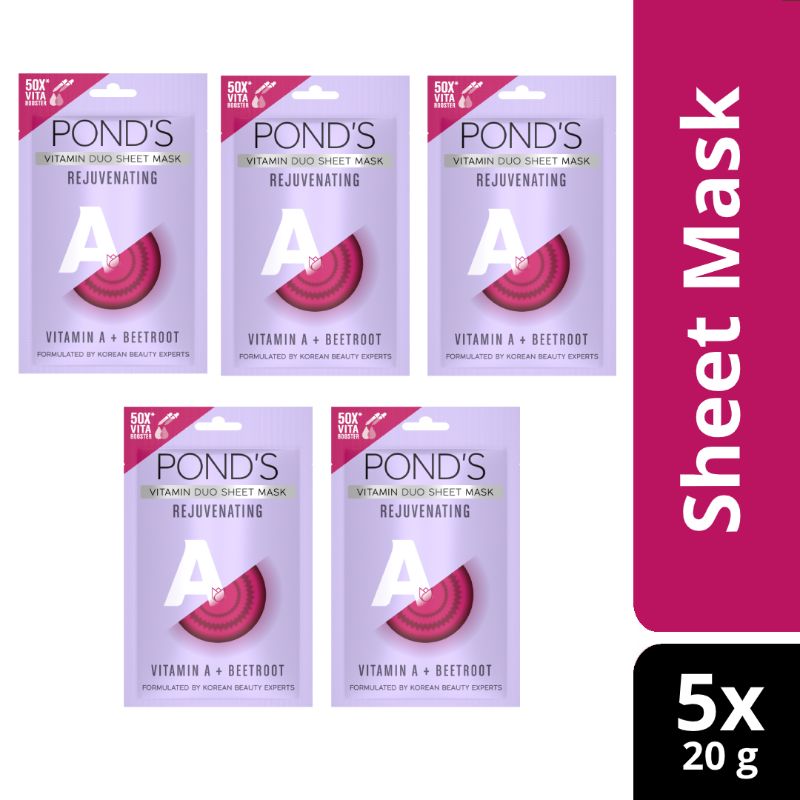 Promo POND'S Vitamin A + Beetroot Sheet Mask 20 g Multipack Diskon 10% ...