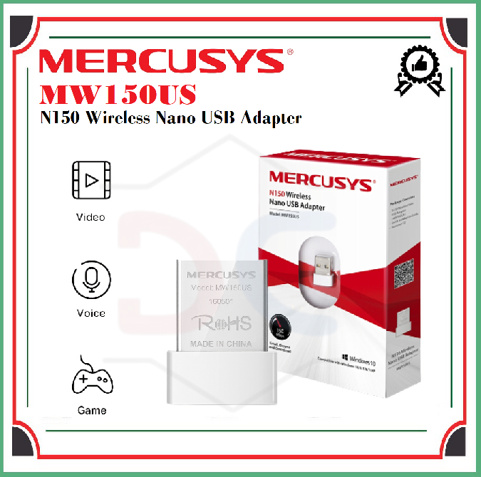 Jual MERCUSYS MW150US N150 WIRELESS NANO USB ADAPTER di Seller Dityacom ...
