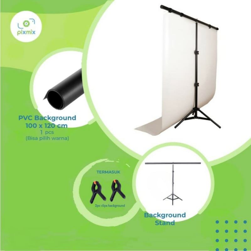Jual Backdrop Foto| Studio mini| 100 x 120cm Background + STAND BS100T ...
