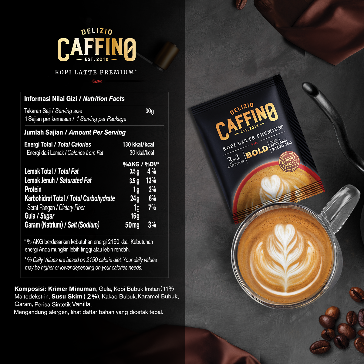 Promo Surabaya - Caffino Bold Pouch - Bubuk Kopi Instan 5 Sachet X 30g ...