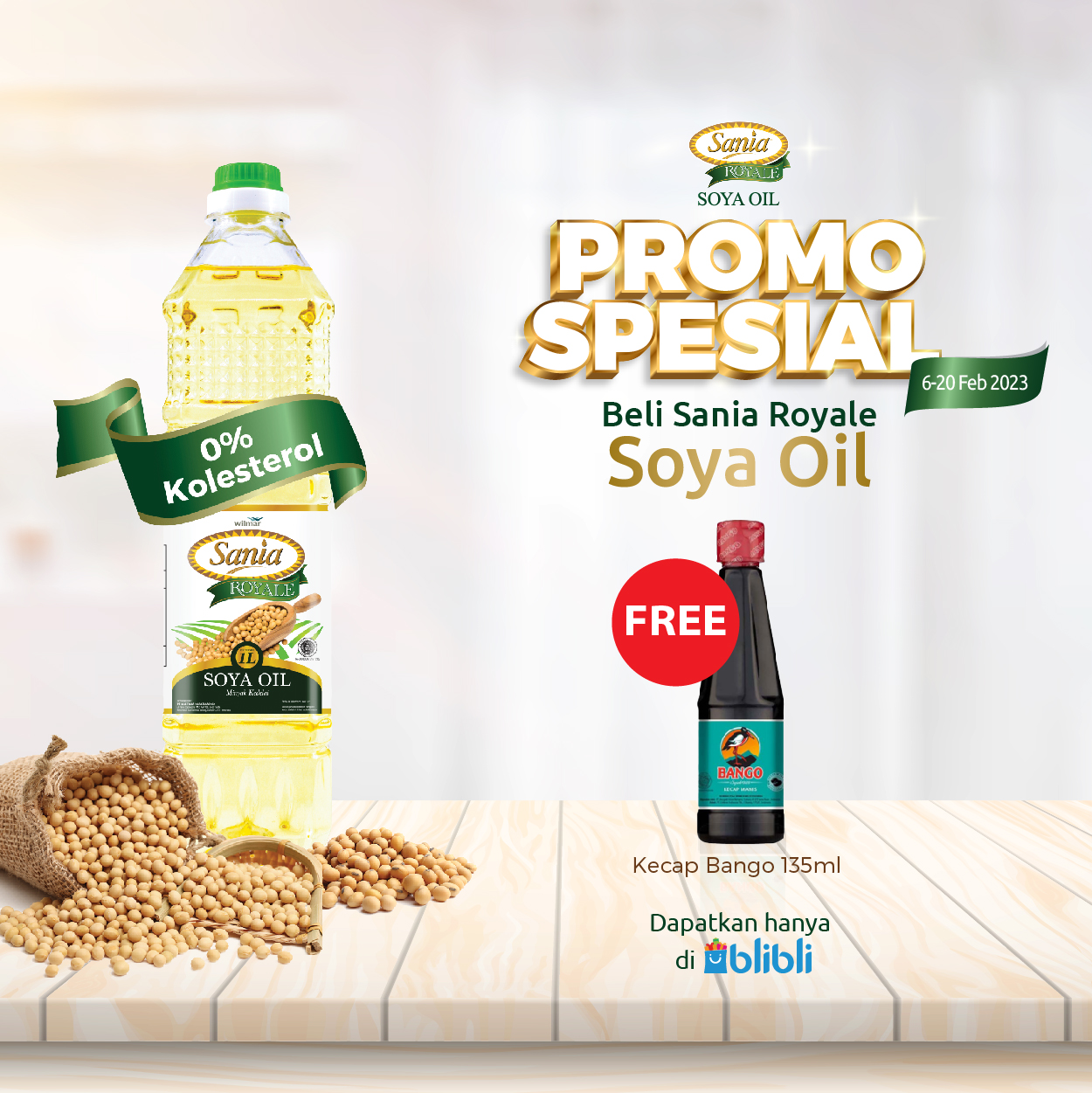 Jual Sania Royale Soya Oil [Botol/ 1 L] Free Bango Kecap Manis [135 mL ...