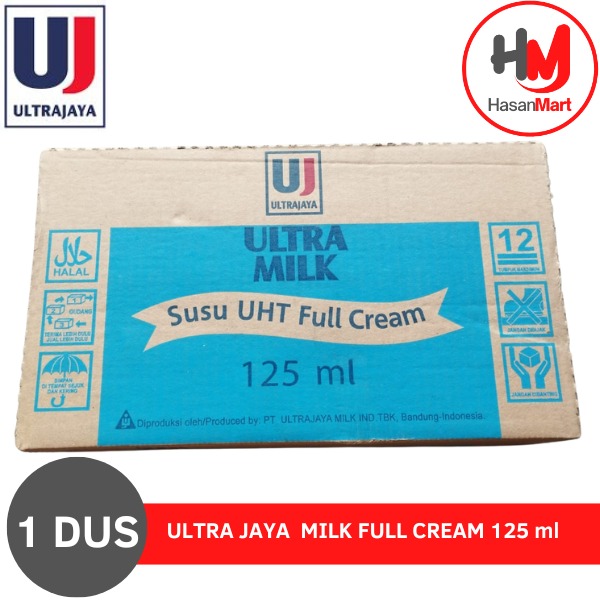 Jual Ultra Jaya Milk Rasa Full Cream Susu Uht [125 Ml / 1 Dus / 40 Pcs] Di Seller Hasan Mart ...