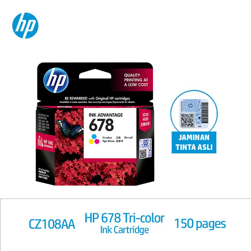 Promo Hp 678 Tri-color Original Ink Advantage Cartridge Diskon 37% Di ...