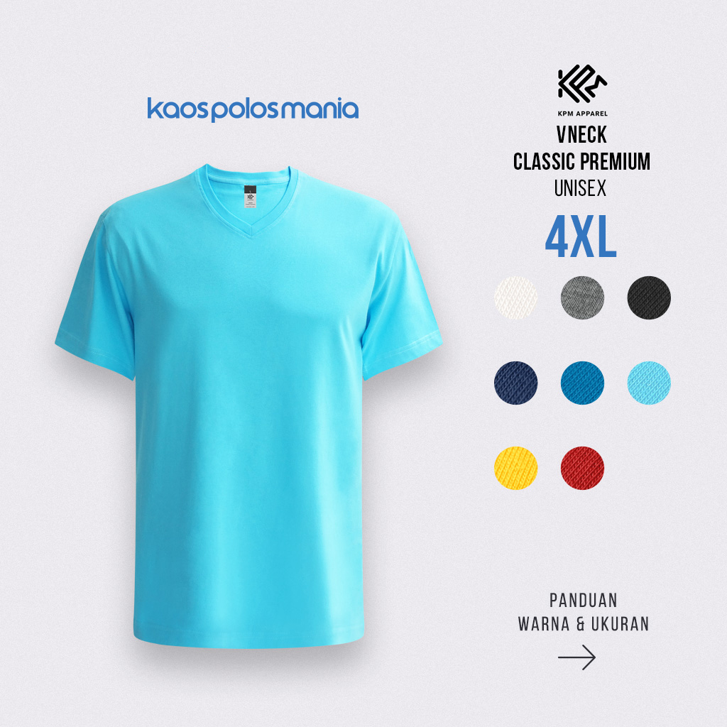 Promo Kaos Polos KPM Apparel Classic Premium Vneck Size XXXXL Diskon 50 ...