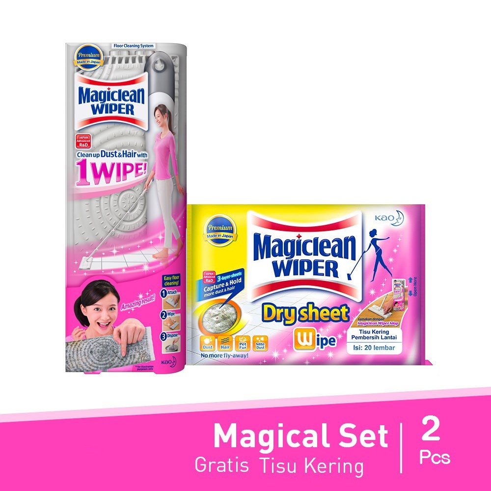 Jual Magiclean Wiper Mop 1 Set + Magiclean Dry Sheet di Seller ...