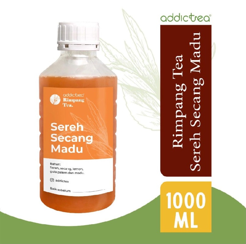 Jual Addictea Rimpang Tea - Sereh, Secang, Lemon & Madu [1 Liter/ Large ...