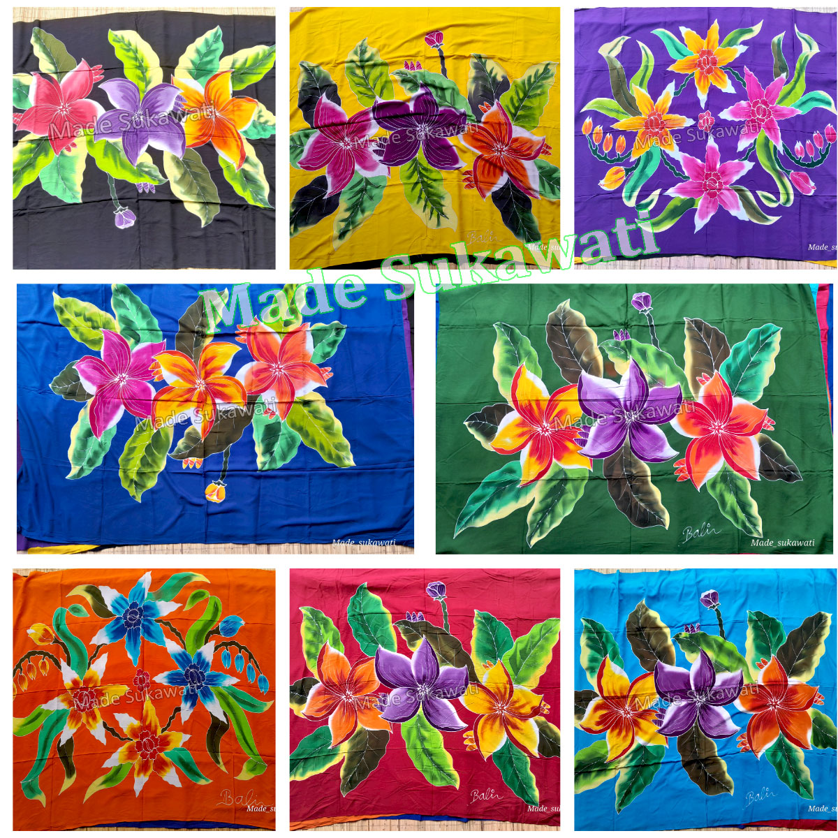Jual Kain Pantai Lukis Bali Tebal Sarung Pantai - Hijau Semua Ukuran Di ...