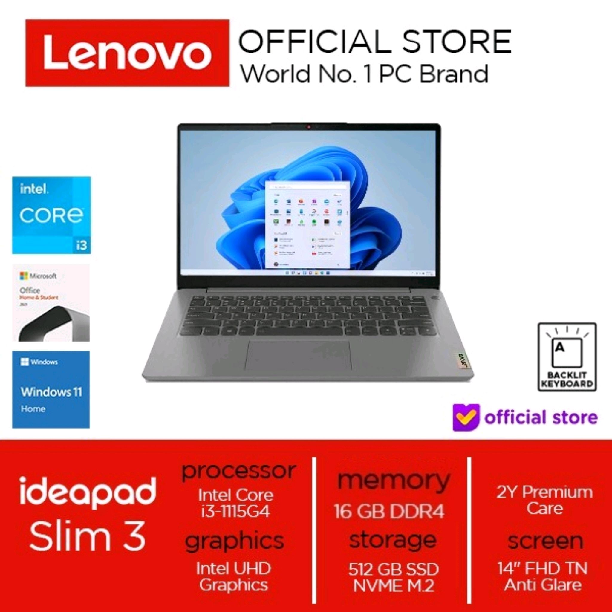 Jual Lenovo IdeaPad Slim 3i 14ITL6 J2ID J1ID || Intel Core i3-1115G4 16GB 512GB SSD Intel UHD ...