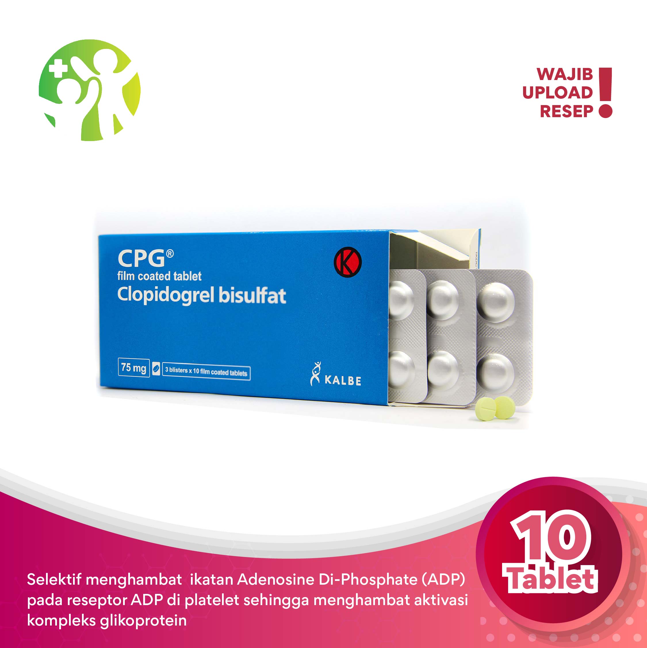 Jual Cpg 75 Mg - Mencegah Bekuan Darah Setelah Terkena Serangan Jantung Atau Stroke, Dan Pada ...