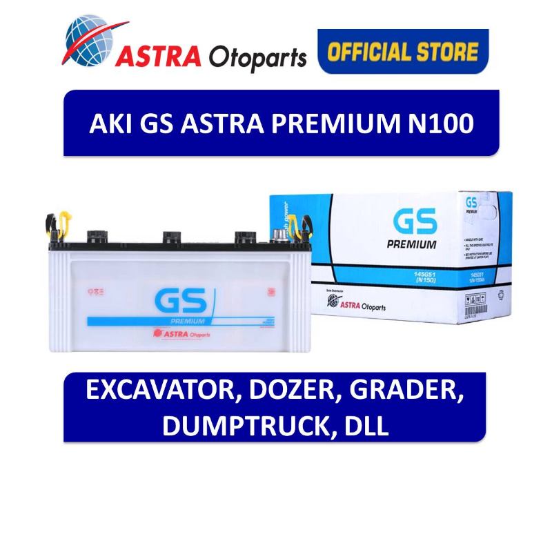 Promo Aki Gs Astra Premium N100 Untuk Komatsu Excavator, Dozer, Grader ...