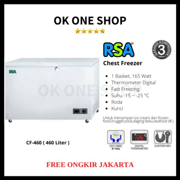 Jual RSA Chest Freezer CF-460 [Jadetabek Only] di Seller Ok One Shop ...