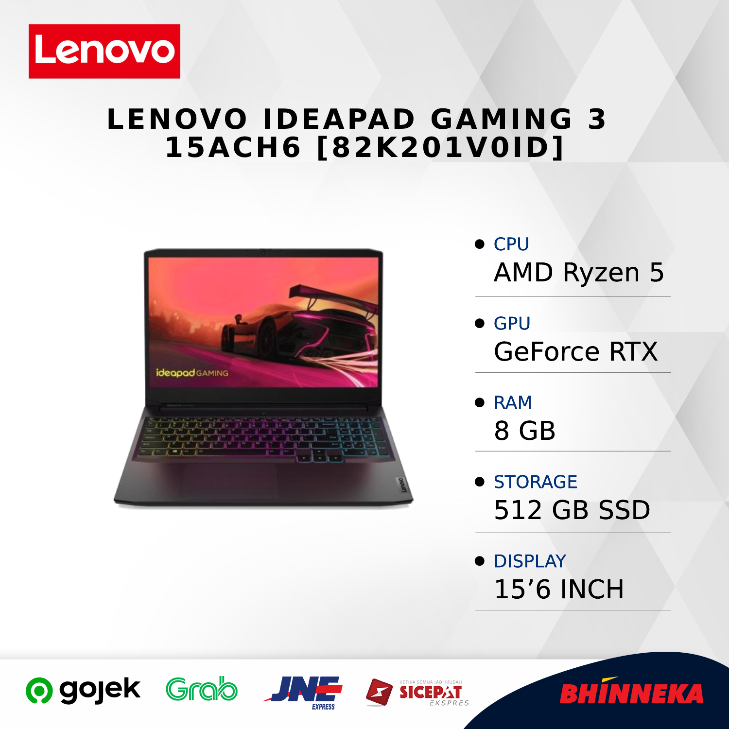Jual Lenovo Ideapad Gaming Ach K V Id Shadow Black Di Seller Bhinneka Official