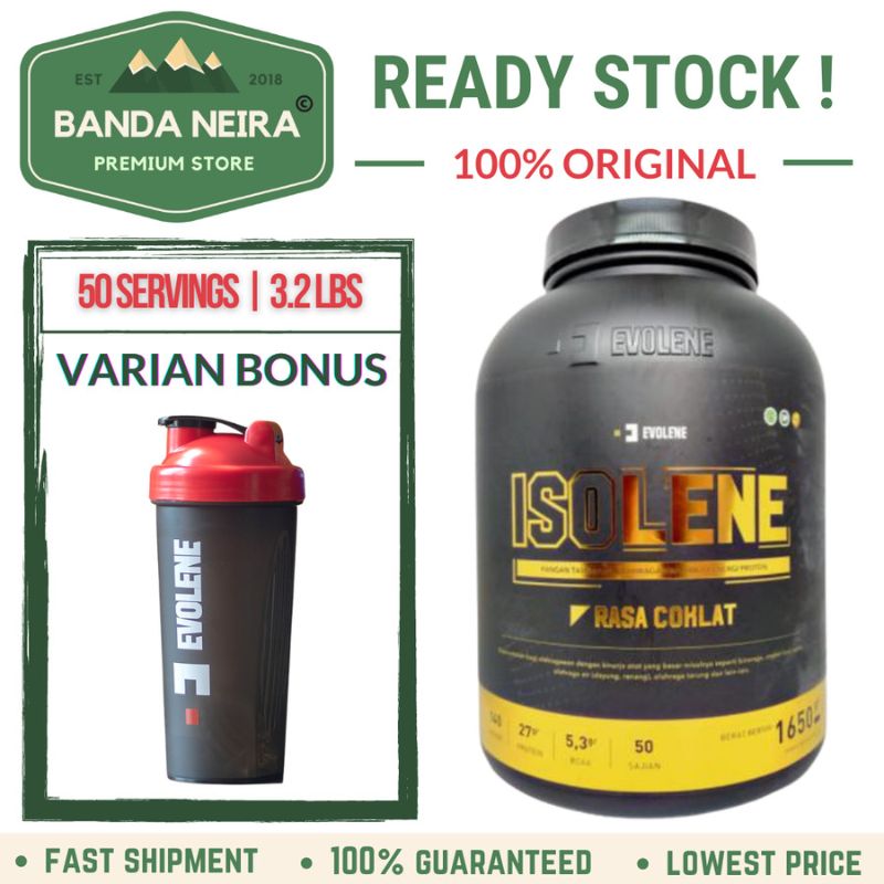 Jual Evolene Isolene Whey Protein Isolate Powder - CHOCOLATE, 3.2 LBS ...