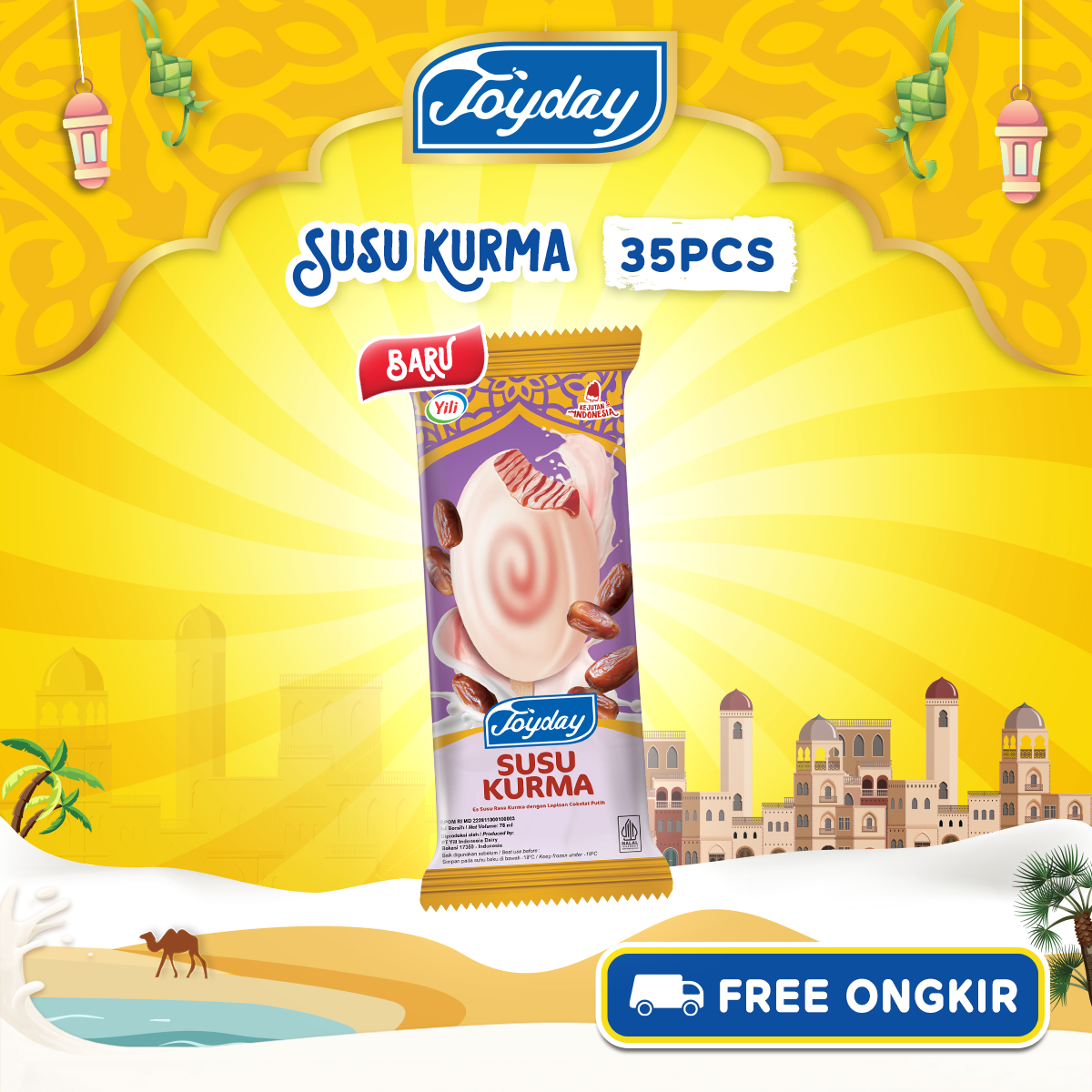 Jual Joyday Ice Cream Susu Kurma - Isi 35 pcs Eskrim Stick di Seller ...