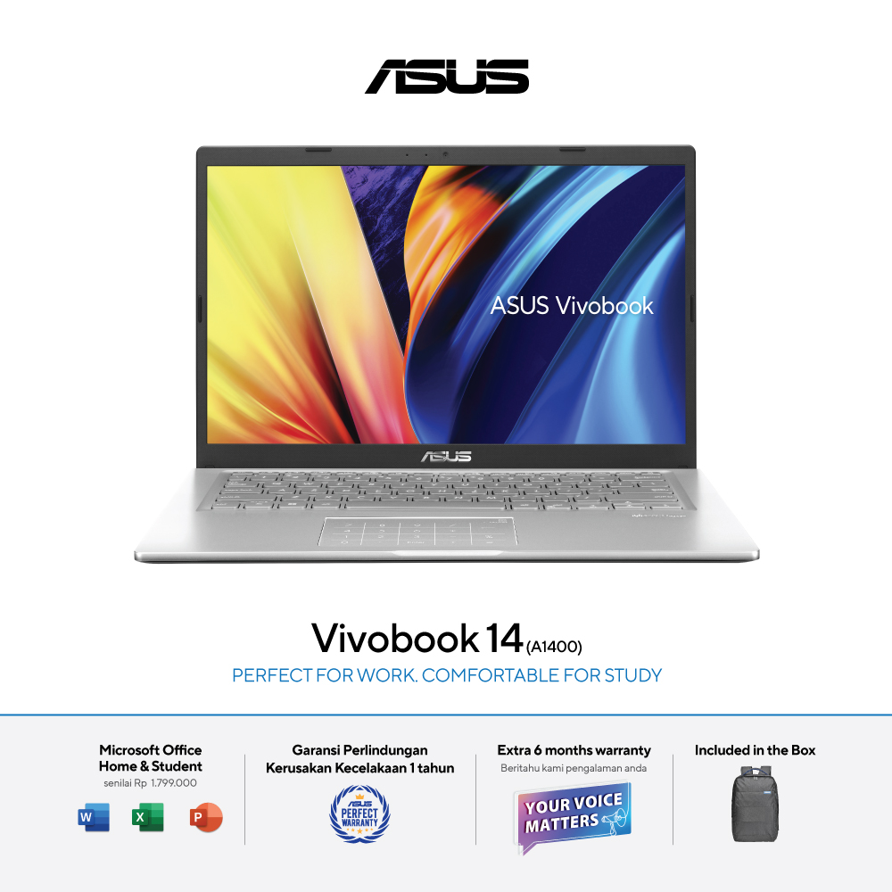 Promo ASUS A1400EA-VIPS552 Notebook - Transparent Silver ( I5-1135G7 / 8GB / 512GB SSD / UMA ...