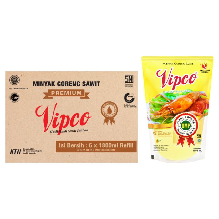 Promo Vipco Minyak Goreng Pouch 1.8 L [6 Pcs/ 1 Karton] Diskon 6% Di ...