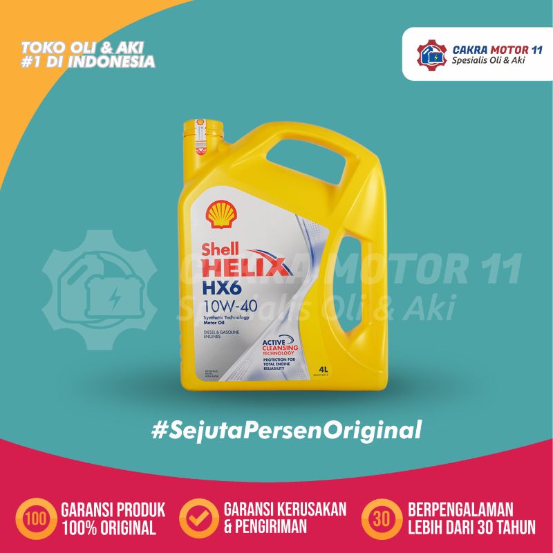 Jual Shell Helix HX6 10W40 [4L] di Seller Cakra Motor 11 - Cakra Motor ...