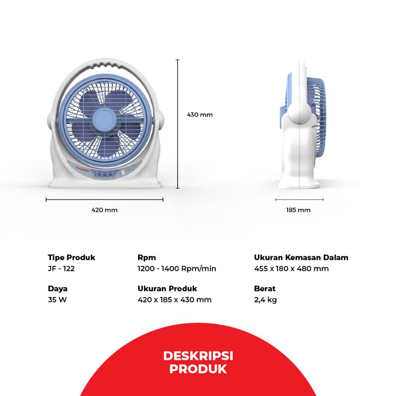 Promo Maspion Jf-122 Kipas Angin Box Fan (10 Inch/250 Mm) Diskon 7% Di ...