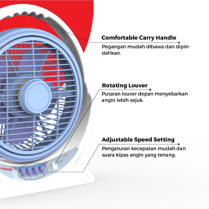 Promo Maspion Jf-122 Kipas Angin Box Fan (10 Inch/250 Mm) Diskon 7% Di ...