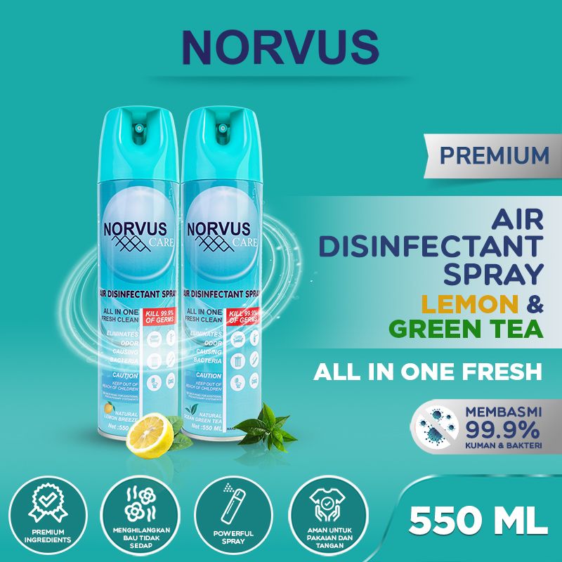Jual Norvus Bundling 2 Pcs 550ml Lemon & Green Tea Air Disinfectant ...