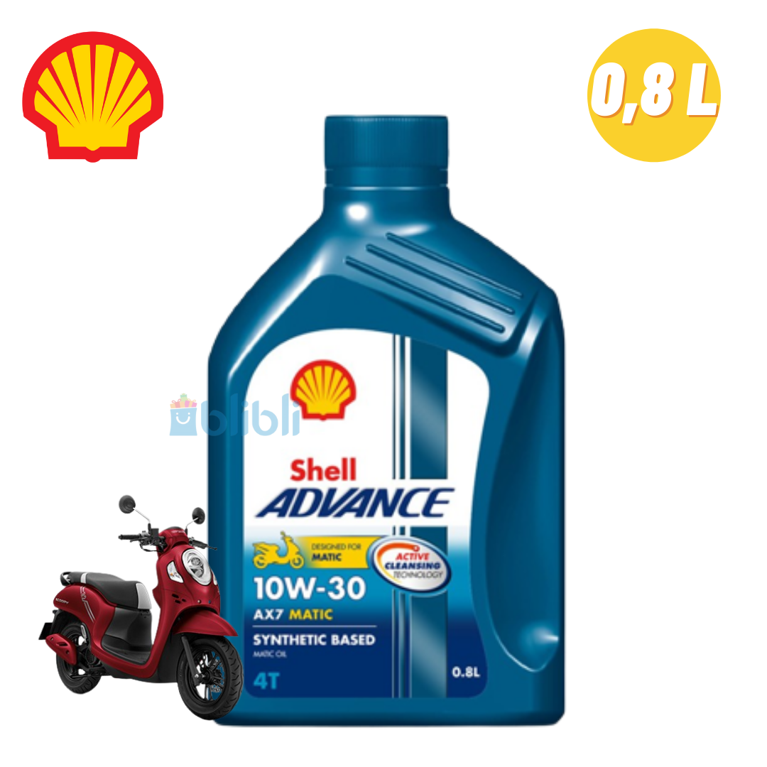 Jual Shell Advance AX7 Scooter 10W30 [0,8L] Oli Shell Motor Shell Honda ...