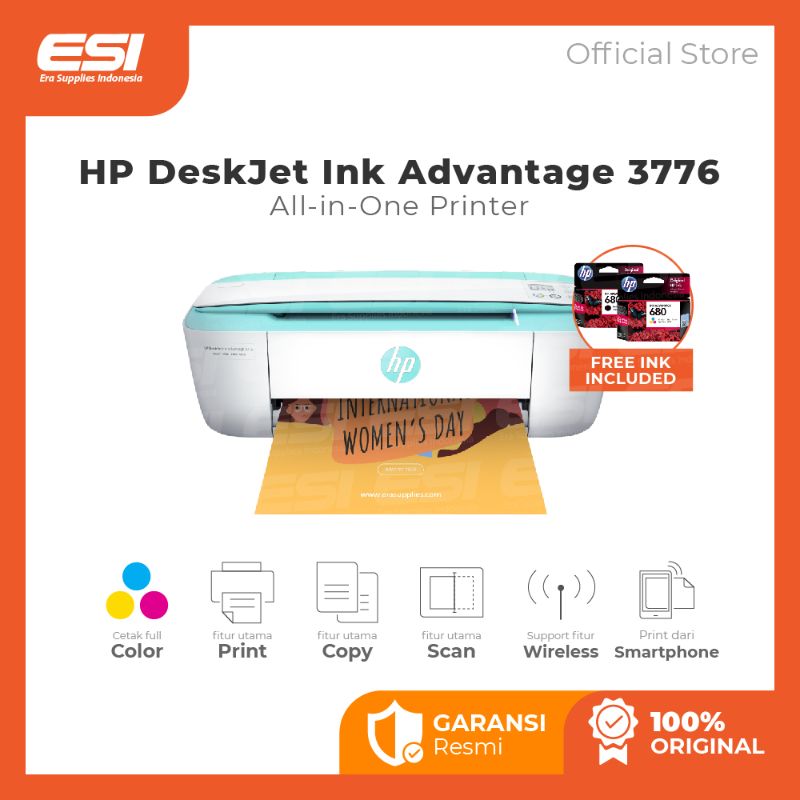 Jual HP DeskJet Ink Advantage 3776 All-in-One Printer (T8W39B) - Putih ...