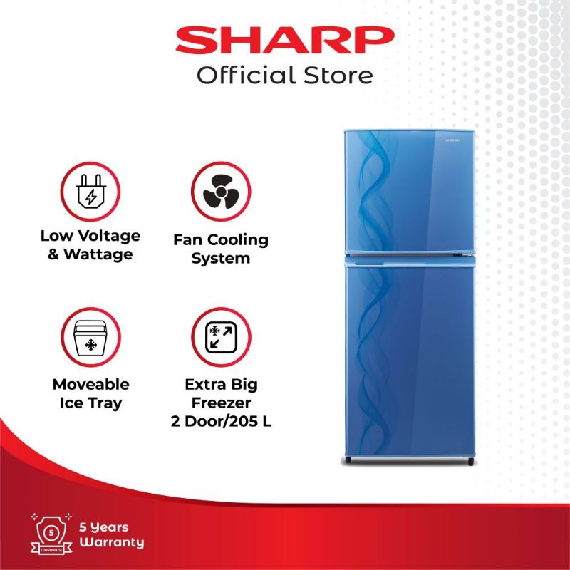Jual Sharp Sj-237nd-ab Kulkas Lemari Es 2 Pintu Aurora Design [205 L ...