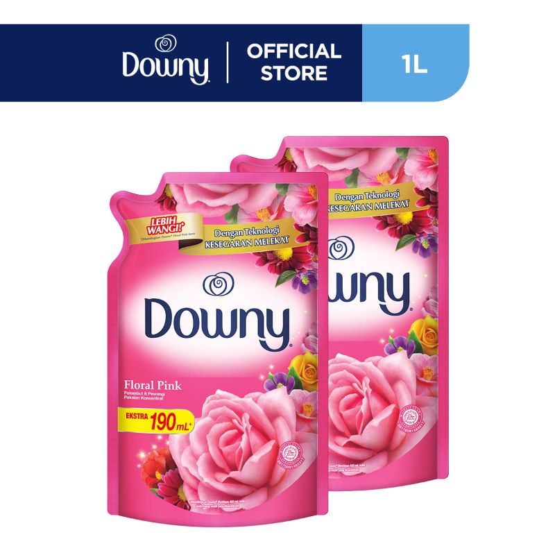 Promo Downy Floral Pink Pewangi dan Pelembut Pakaian Konsentrat [950 mL] Isi 2 Pcs Diskon 15% di ...