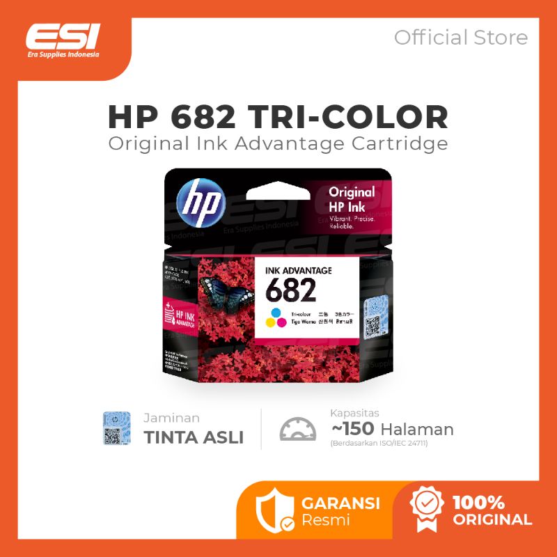 Promo HP 682 Tri-color Original Ink Advantage Cartridge (3YM76AA ...