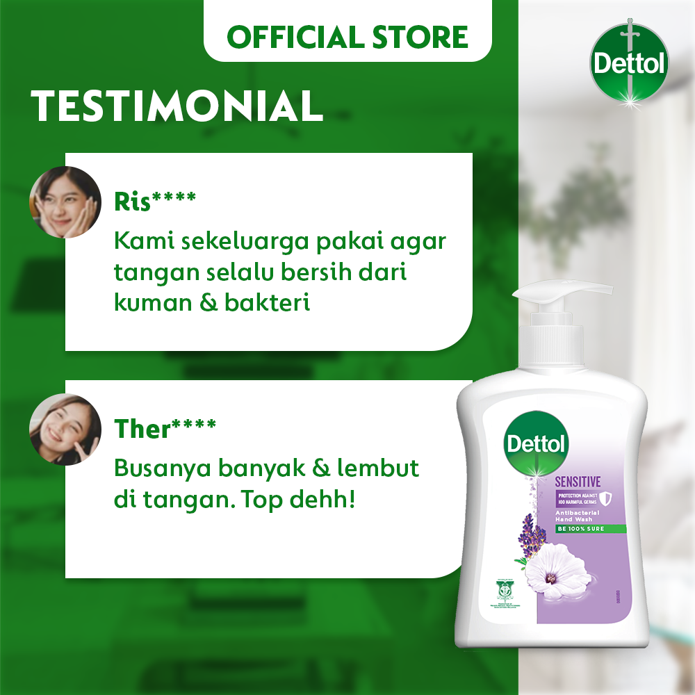 Promo Dettol Sensitive Handwash Anti Bakteri Pump [245 Gr] Diskon 15% Di Seller Reckitt ...