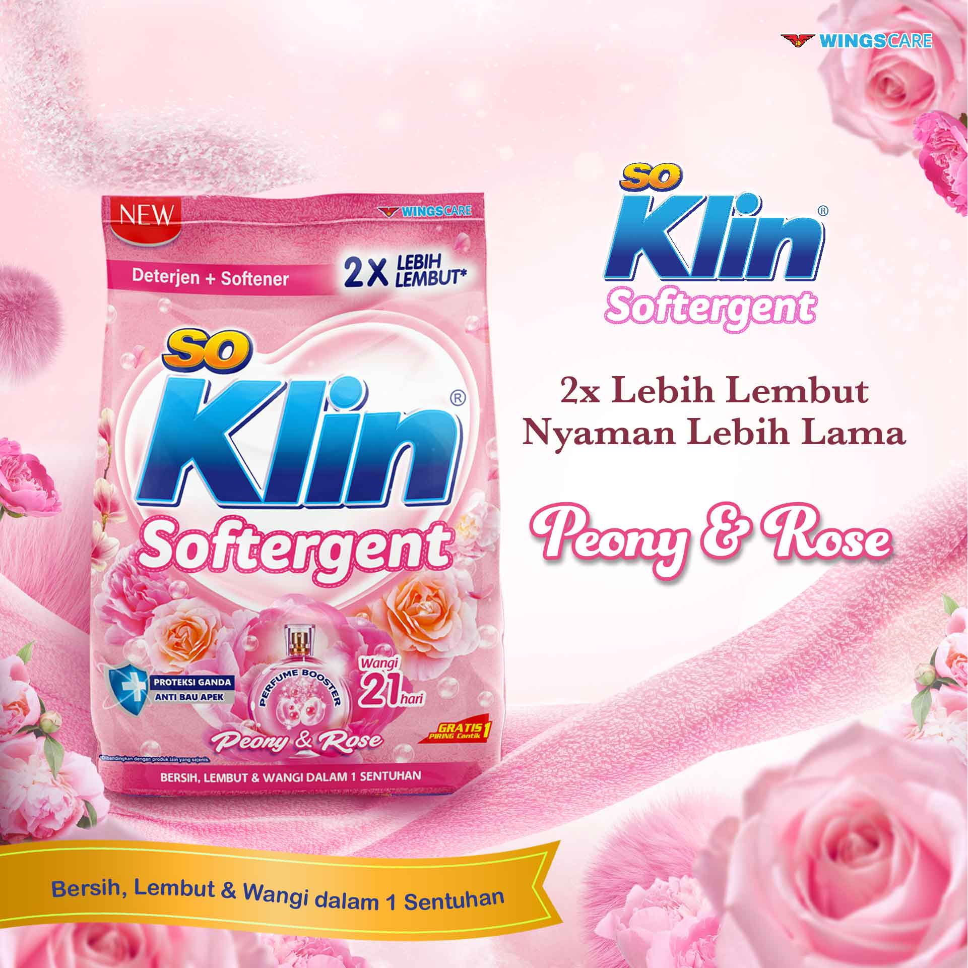 Promo So Klin Softergent Rosy Pink Detergent [1800 G] Diskon 35% Di ...