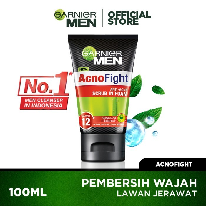 Jual Garnier Men Acno Fight Anti-acne Scrub In Foam [100 Ml] Di Seller Garnier Indonesia ...