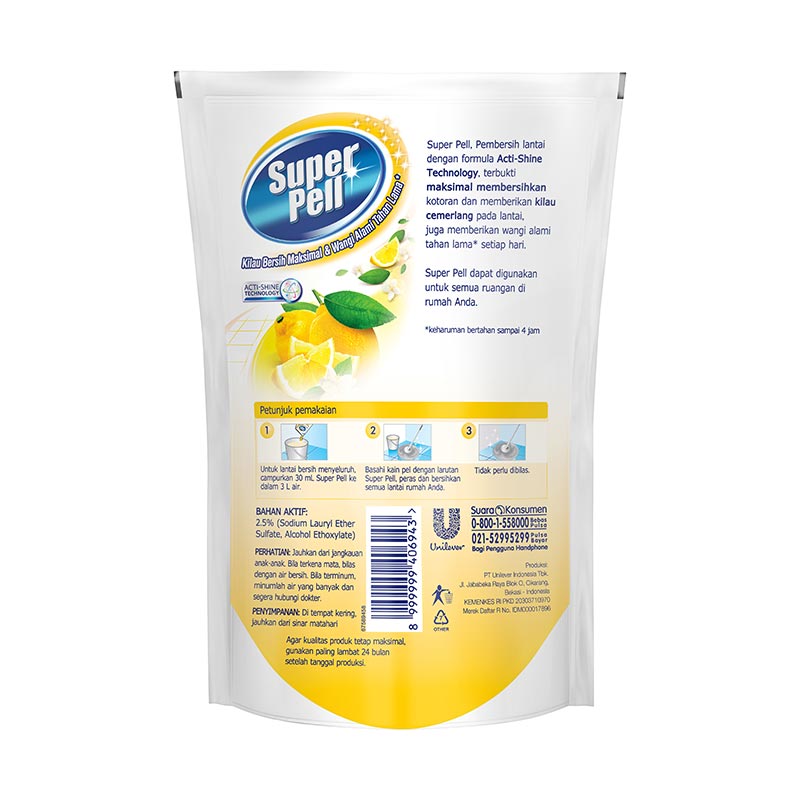 Jual Super Pell Lemon Ginger Pembersih Lantai [1600 Ml] Di Seller Unilever Id (home Care ...