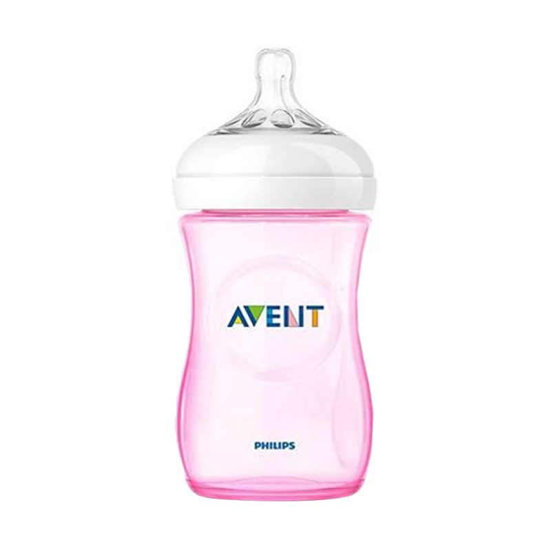 Jual Avent Philips Bottle Natural Wideneck 260 ml x 1 Pink Botol Susu ...