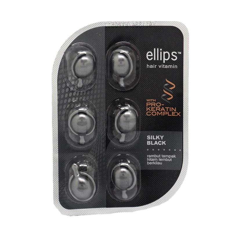 Jual Ellips Hair Vit Pro Keratin Silky Black 6S Vitamin Rambut di ...