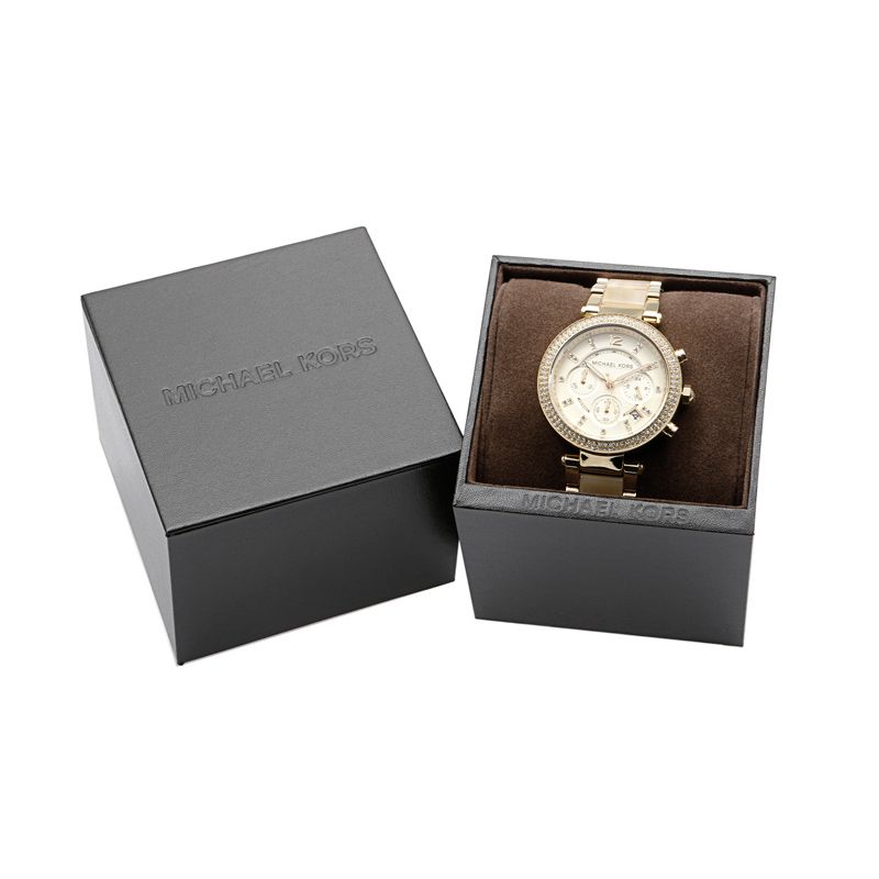 Jual Michael Kors Parker Chronograph Champagne Dial Gold-tone Jam ...