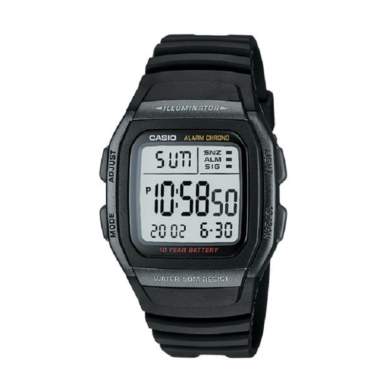 Promo CASIO Digital W-96H-1B Rubber Jam Tangan - Hitam Diskon 53% di ...