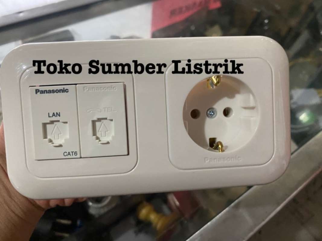 Promo Stop Kontak Outlet Telepon Cat6 Panasonic Gandeng Data Telpon ...