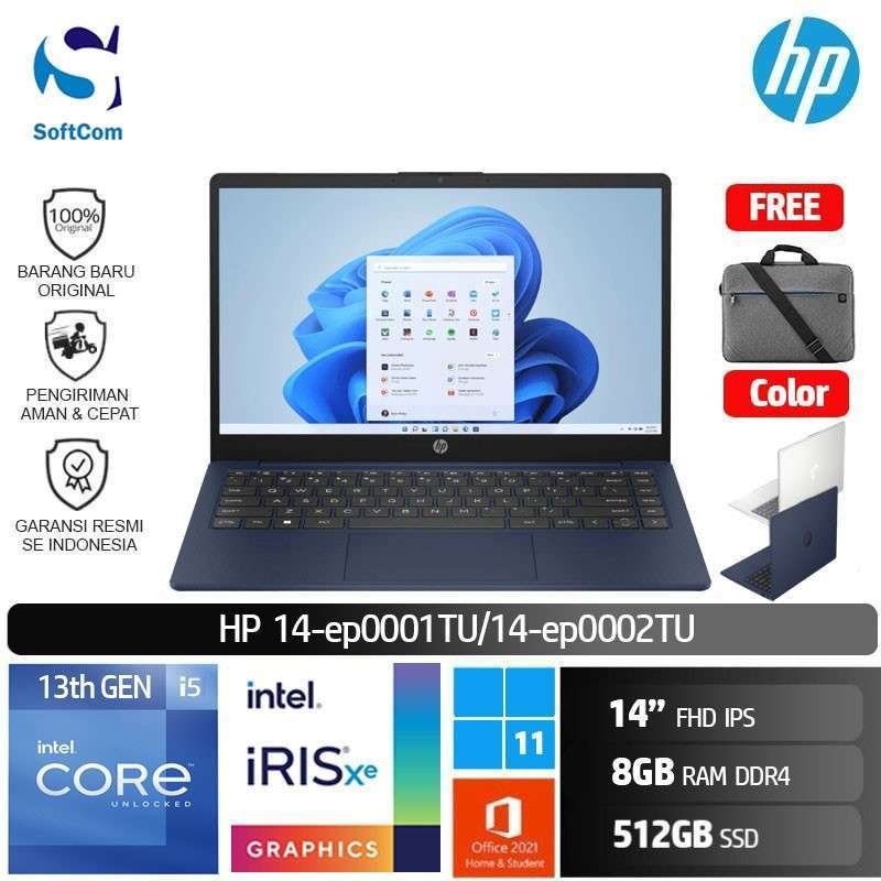 Promo HP 14 ep0001TU ep0002TU Notebook [Core i5-1335U/8GB/512GB SSD/14 ...