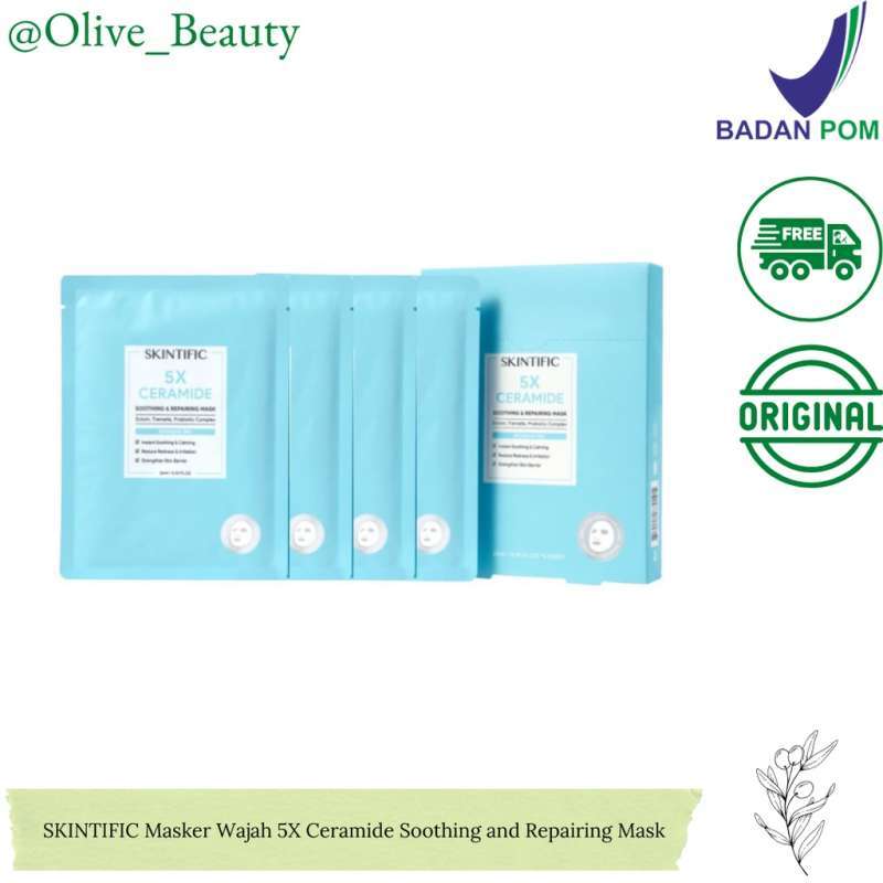 Jual SKINTIFIC Masker Wajah 5X Ceramide Soothing and Repairing Mask di ...