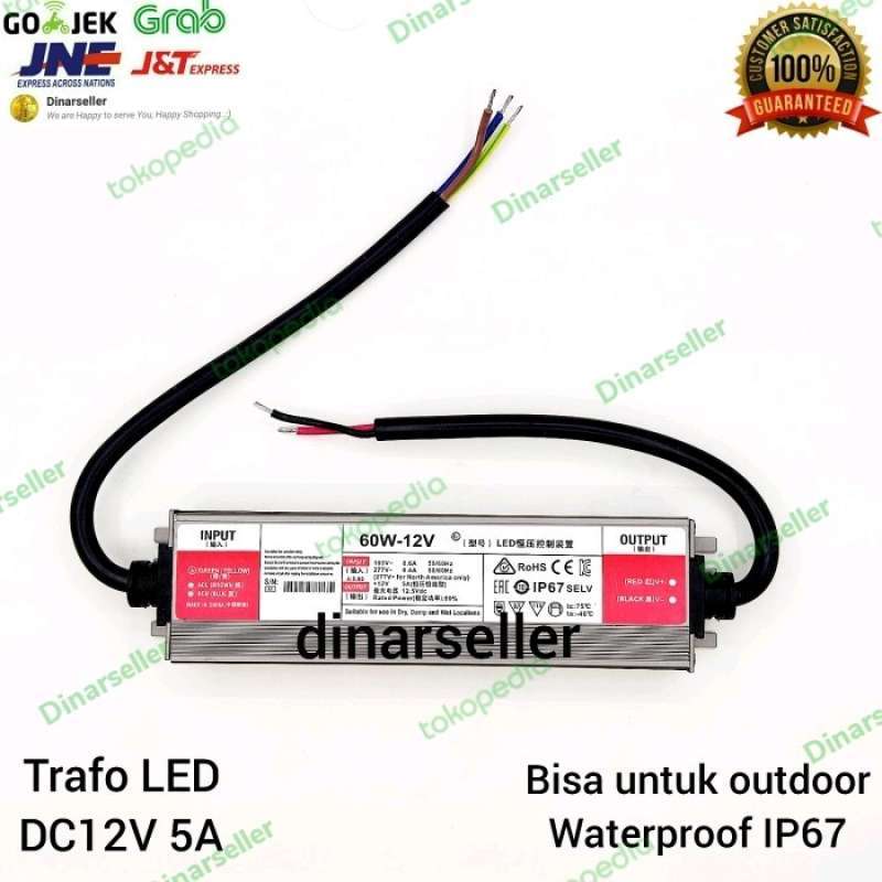Promo Trafo Outdoor 12v 5a Power Supply Ip67 Led Driver Daya 60 Watt Diskon 9% Di Seller ...