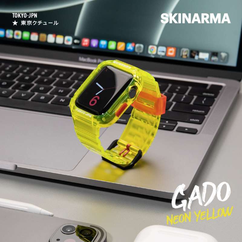 Jual Case And Strap Set Apple Watch 45-44mm Skinarma Saido Series - Red ...