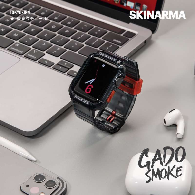Jual Case And Strap Set Apple Watch 45-44mm Skinarma Saido Series - Red ...