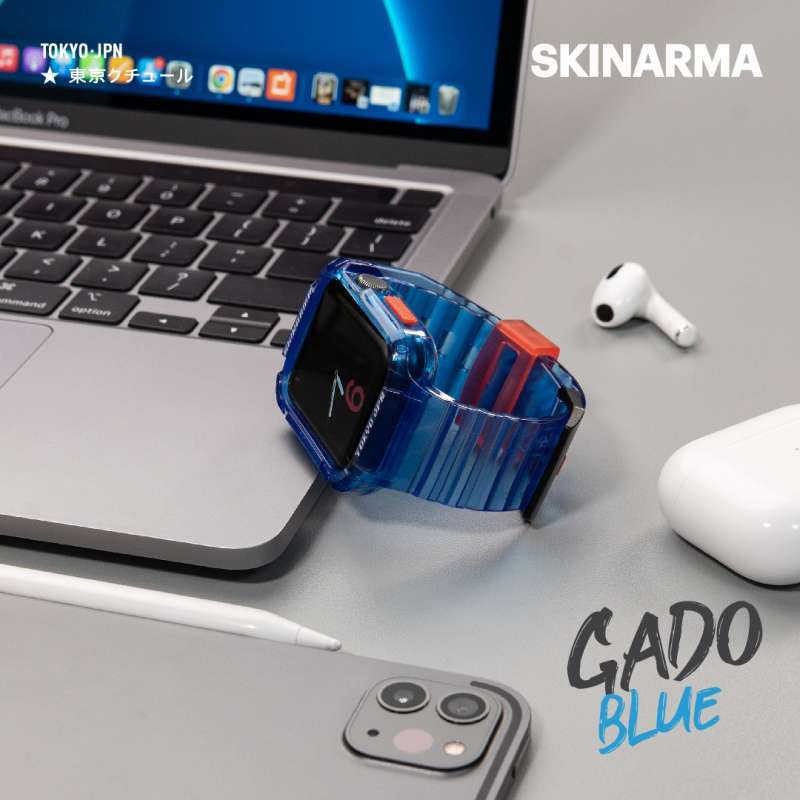 Jual Case And Strap Set Apple Watch 45-44mm Skinarma Saido Series - Red ...