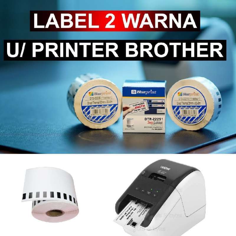 Jual Sticker Label 22251 Blueprint 62mm X 15m Stiker Roll Continuous ...